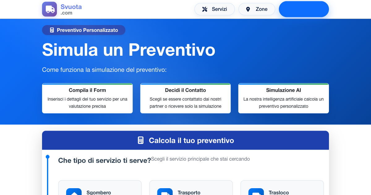 Preventivo Intelligente con AI - SvuotaCom